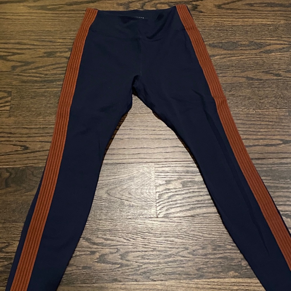 Athleta Navy Side-Stripe Tights - Gem